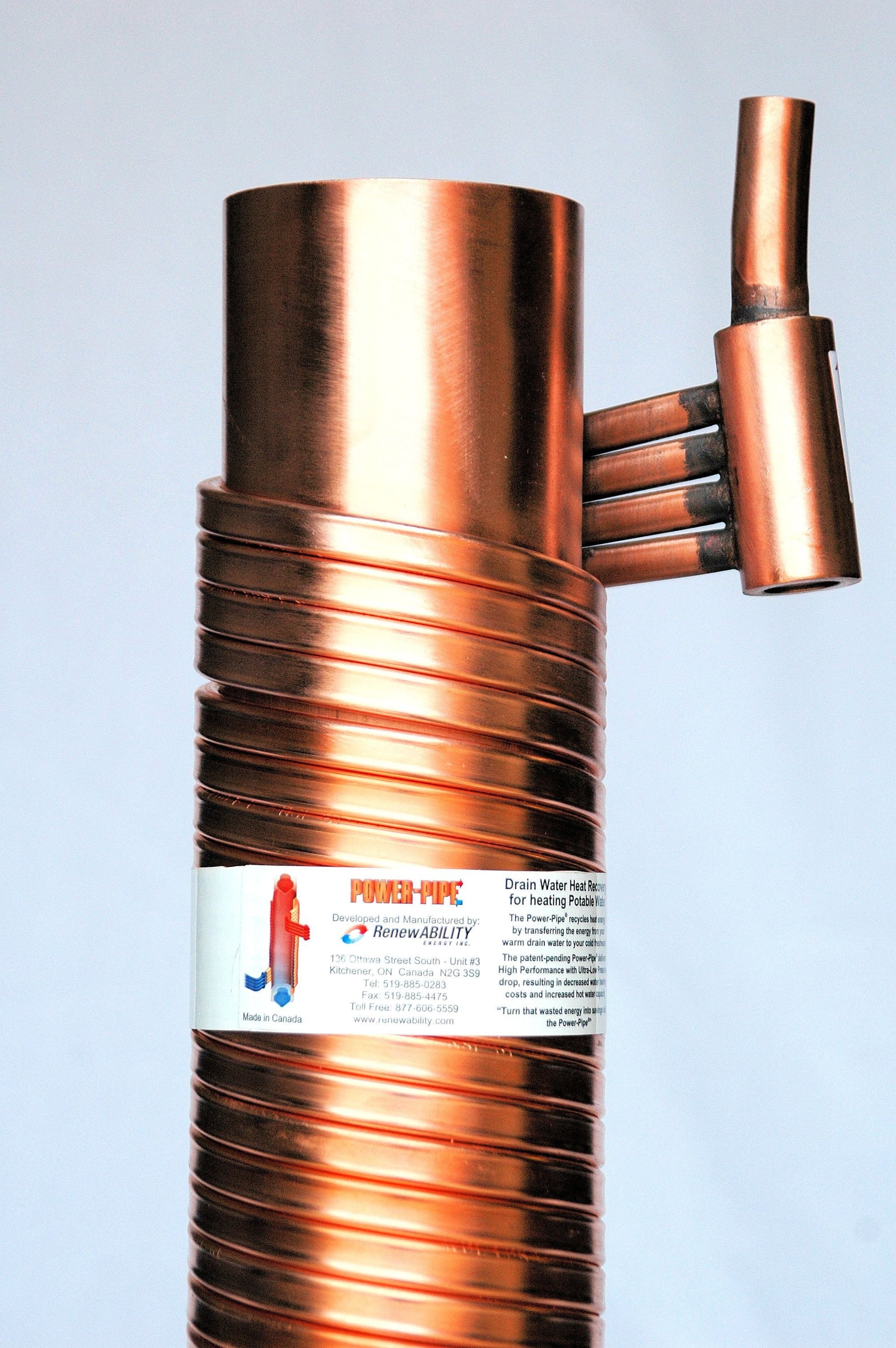 Power-Pipe Drain Water Heat Recovery Unit – RenewABILITY Energy Inc.